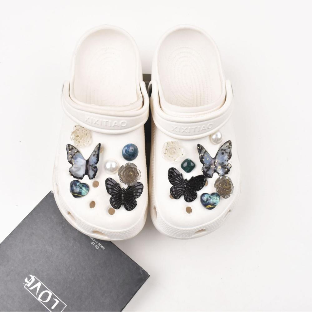 Cheap Shoe Charms for Crocs DIY Butterfly Pearl Detachable Decoration ...