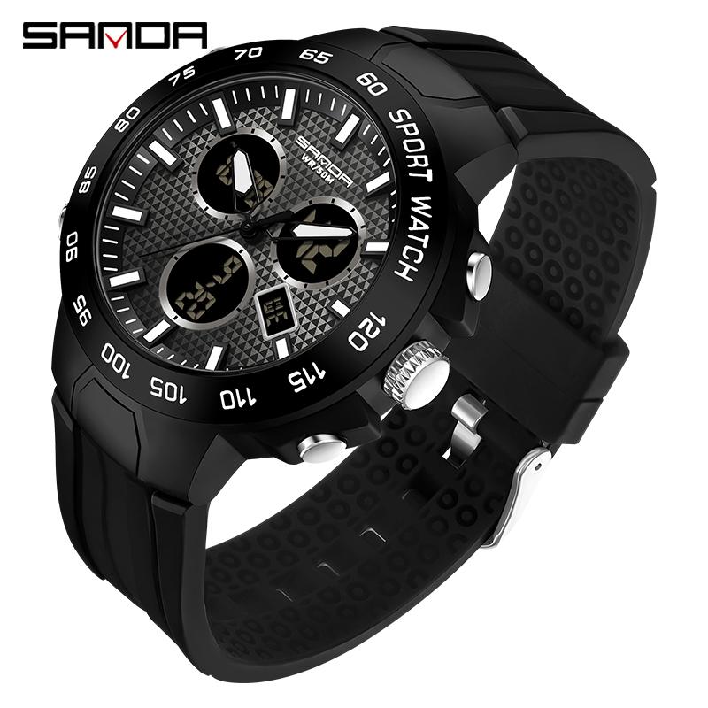 Cheap SANDA Sport Digital Round Watch Luminous Dial Casual ...