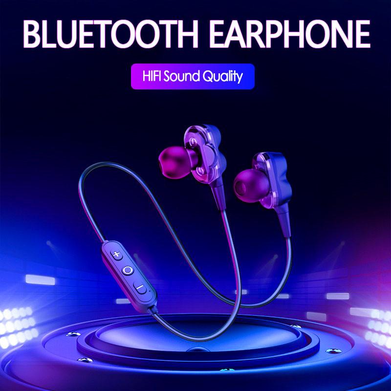 Dual Driver Wireless Bluetooth 5.0 Earphone Stereo Bass in-ear Sport ...
