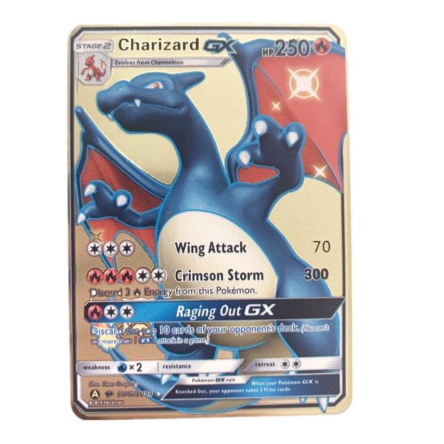 Buy Pokemon Vmax V GX EX Shiny Gold Metal Card PV French Game Tag Team ...