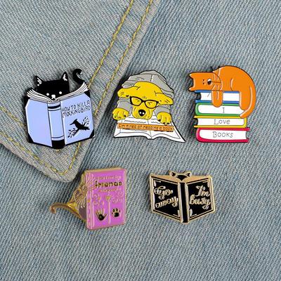 Drink Read Love Enamel Pin Books Coffee Brooch Clothes Lapel Pin ...