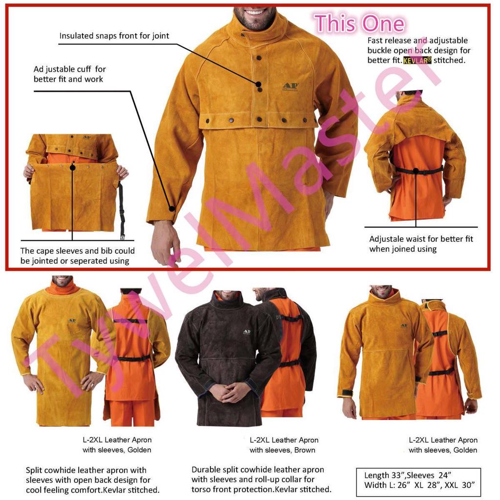 Buy Welding Apron Leather Cowhide Welder Protect Clothes Carpenter ...