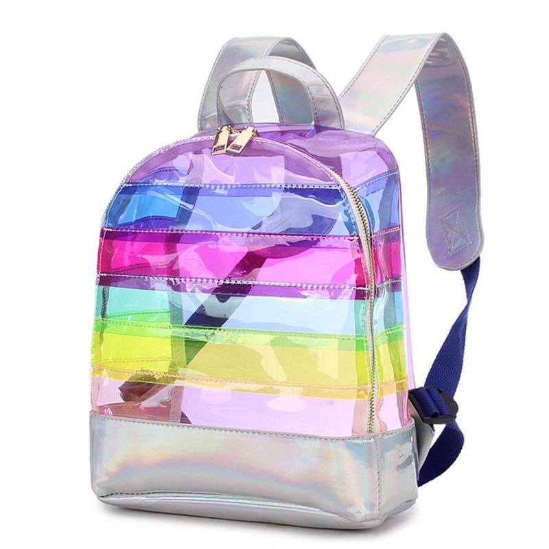 Satın alın Purple Color Backpack Backpack Colorful Stripes Plastic ...