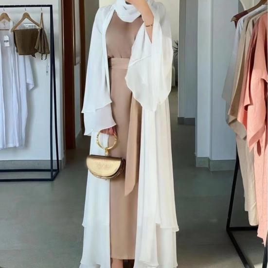 Cheap Women Simple Elegent Beauty Lady Dress Chiffon Double Layer Robe ...