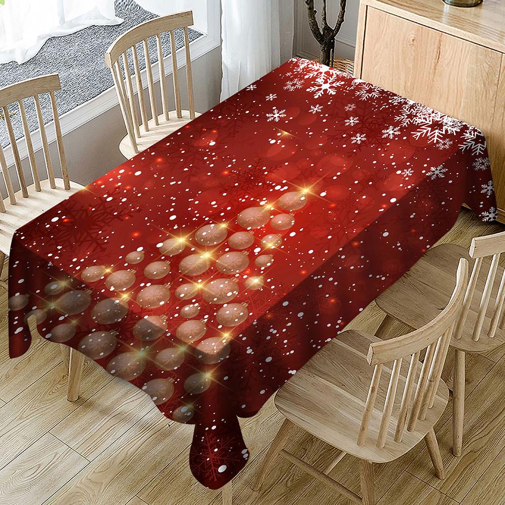 Buy Christmas Tablecloth Print Rectangle Table Cover Holiday Party Home ...