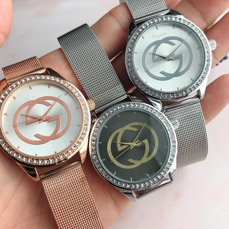Buy Fashion Style Trend Ladies Fashion Quartz Watch Mesh Band Letter ...