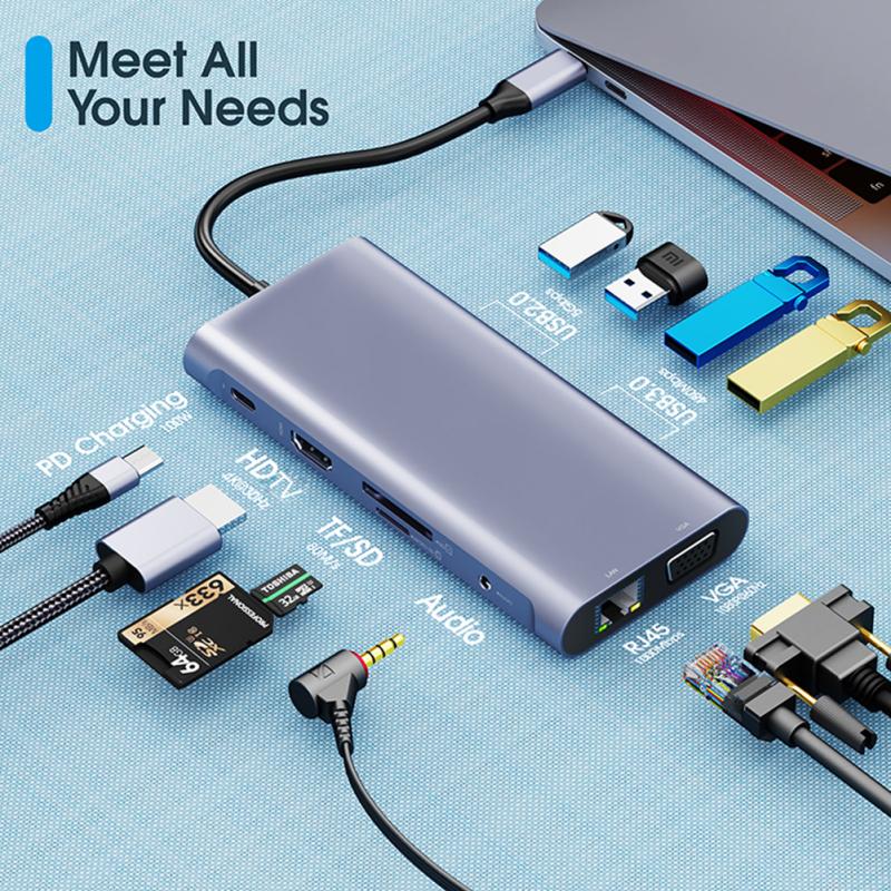 Buy Dj1002 11-in-1 Usb C Hub, Usb C To Ethernet Hdmi-compatible Usb ...