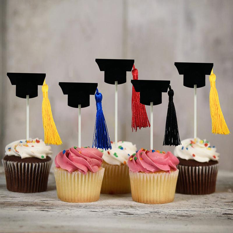 Satın alın 10pcs Cake Ornaments Graduation Hat Grad Caps Decoration ...