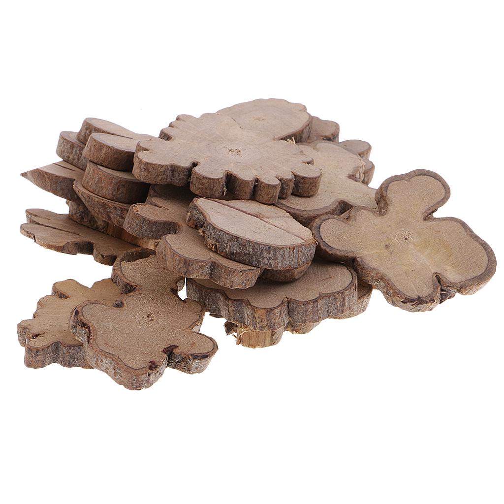Buy 20pcs Irregular Shapes Wood Log Slices Discs Decorative Rustic ...
