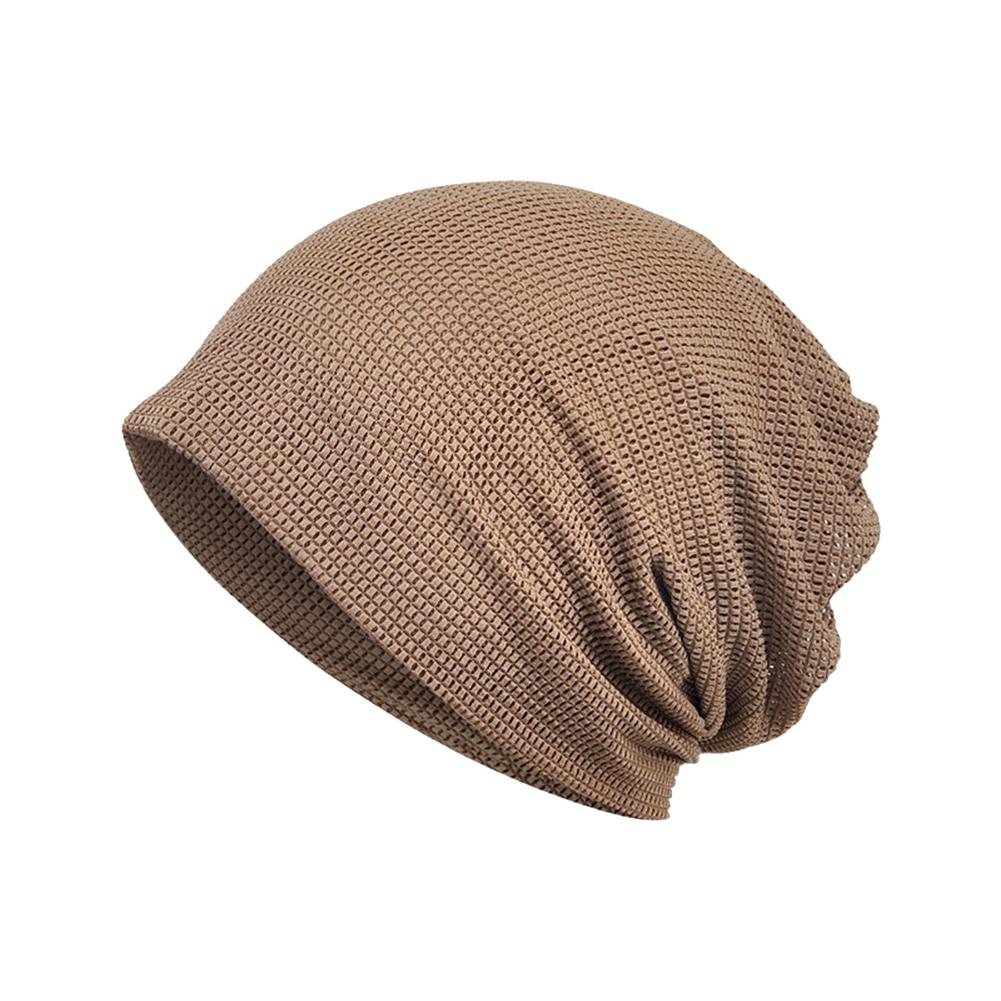 Buy Summer Unisex Mesh Breathable Beanie Solid Color Thin Pullover Caps ...