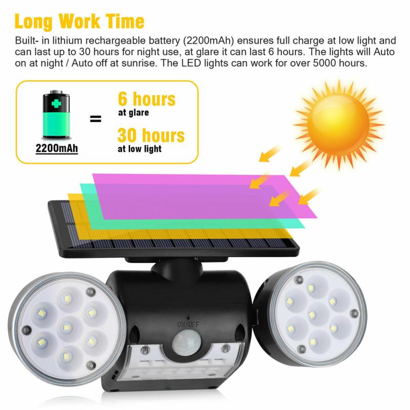 Buy Outdoor Solar Light Folding Rotating Double Head 30led Motion ...