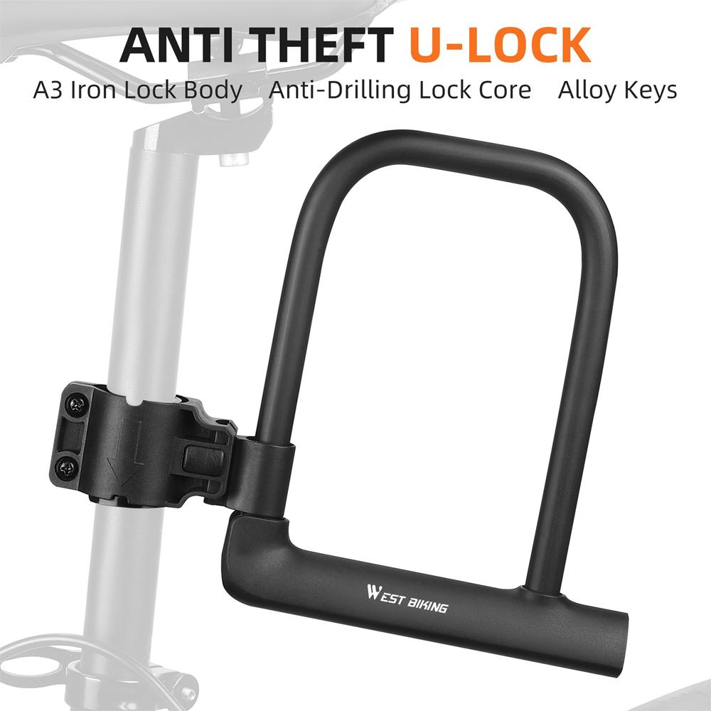 Cheap WEST BIKING Bike Lock U-Lock Heavy Duty Bicycle Motorcycle Anti ...