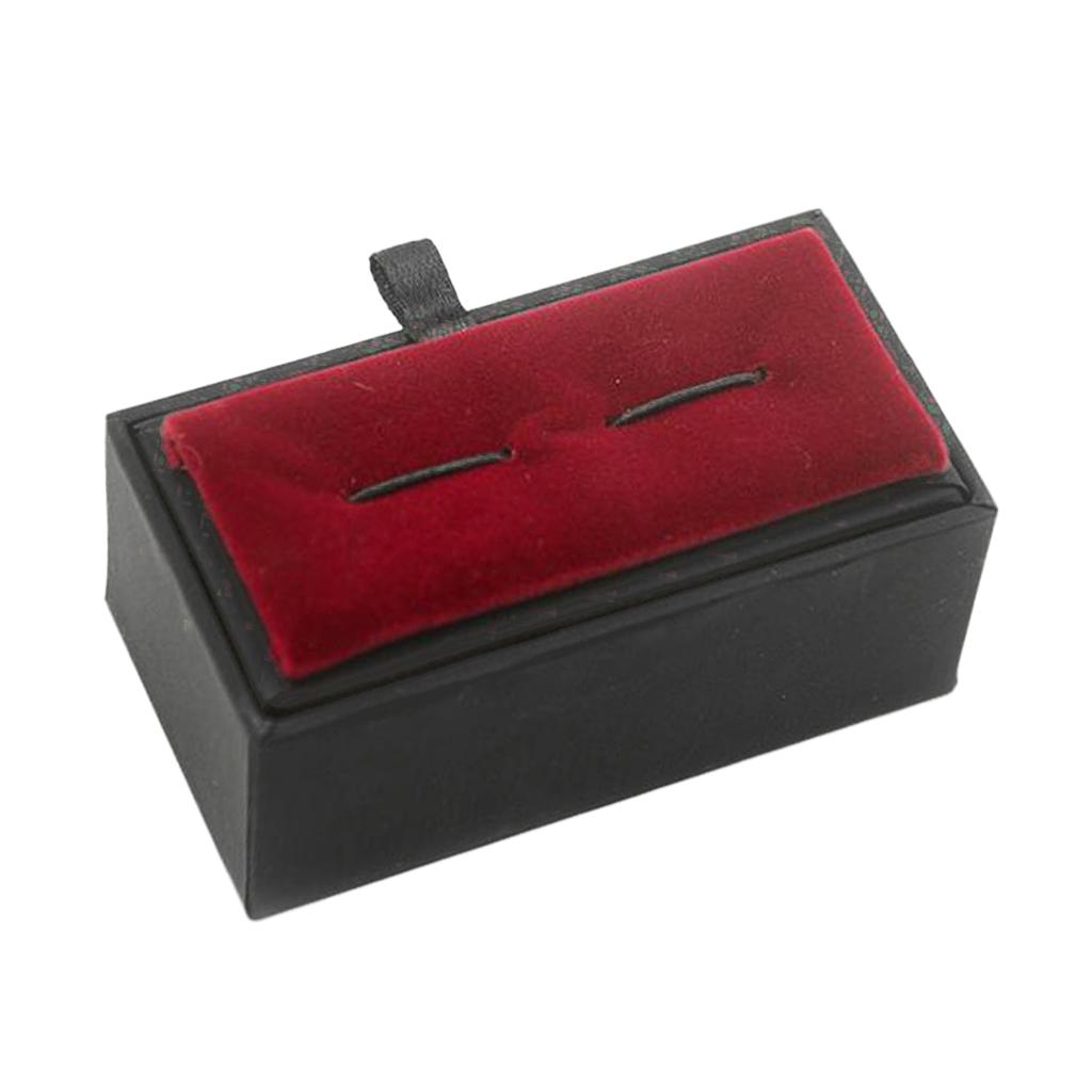 Buy Black Velvet Interior Cufflink Cuff Links Storage Gift Box Jewelry ...