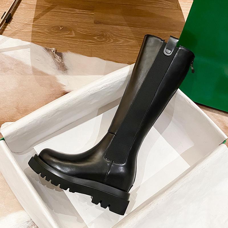 Buy Womens The Knee-High Comfortable Thigh High Black Thick Heel Thigh ...