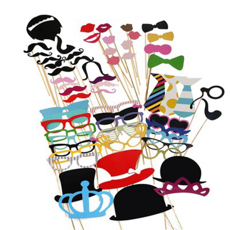 Buy Photo Booth Props Party Masks Hat Mustache Lip Photobooth Props ...