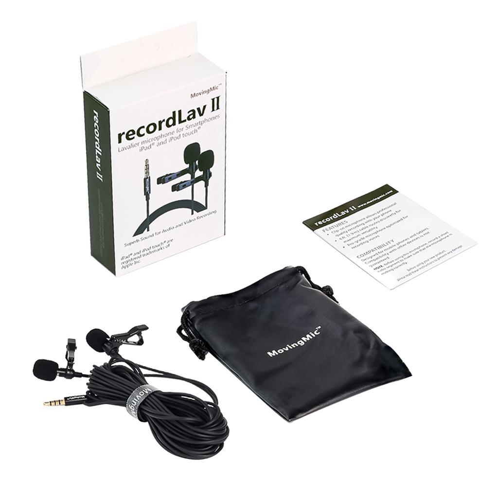 Dual Head Clip On Lapel Condenser Microphone Hands Free Omnidirectional ...