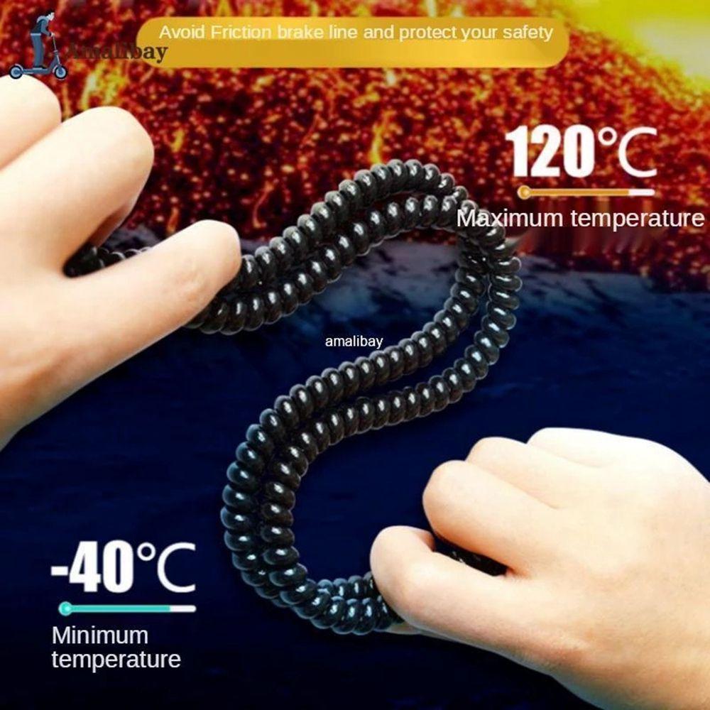 Buy 90cm Brake Cable Cover TPU Elastic Spiral Wire Winding Protection ...