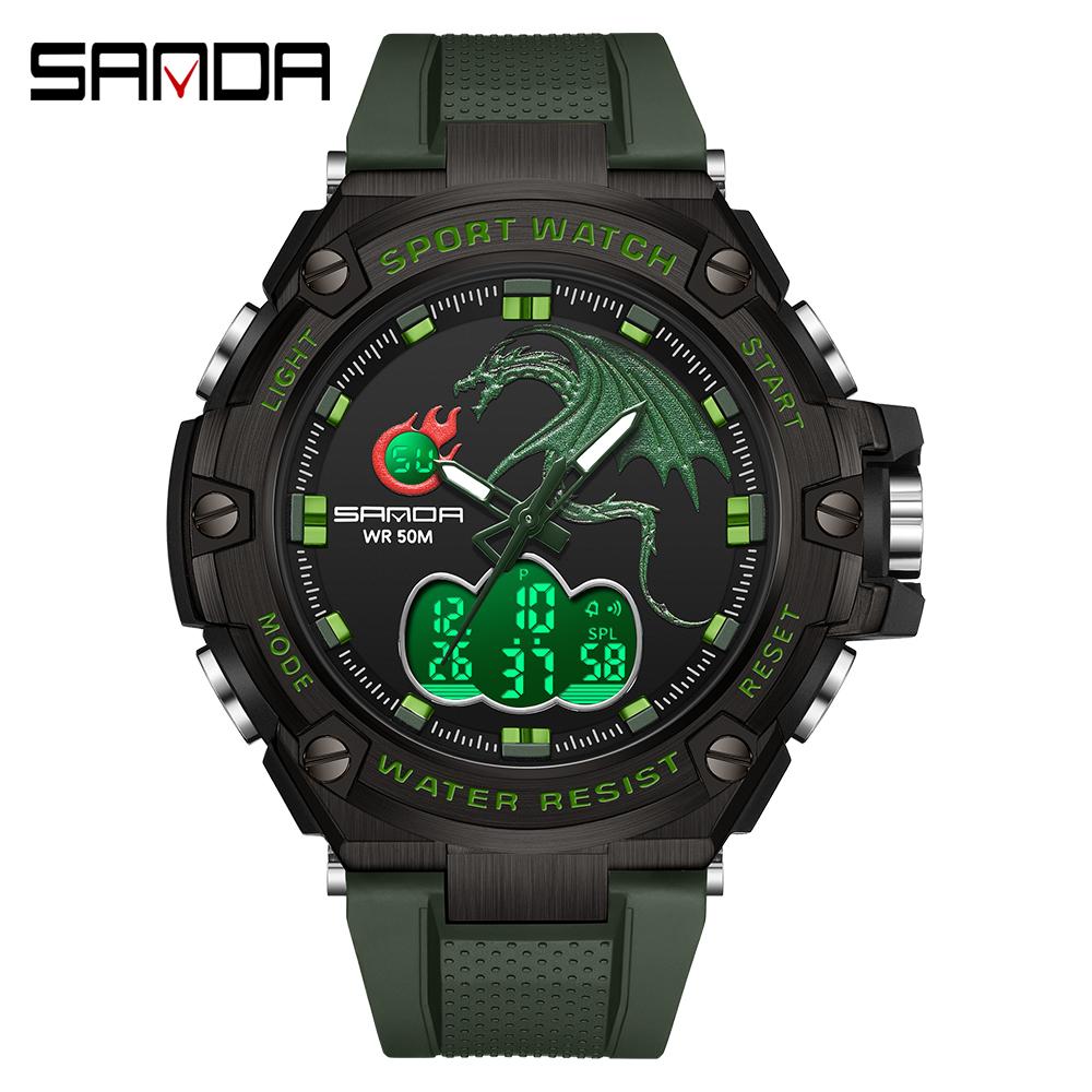 Satın alın Sanda Countdown Stopwatch Sport Watch Mens Watches Men Wrist ...