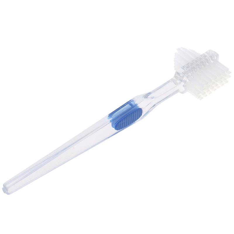 Buy Double Sided Denture Brush Ultra Soft Bristle Head False Teeth ...