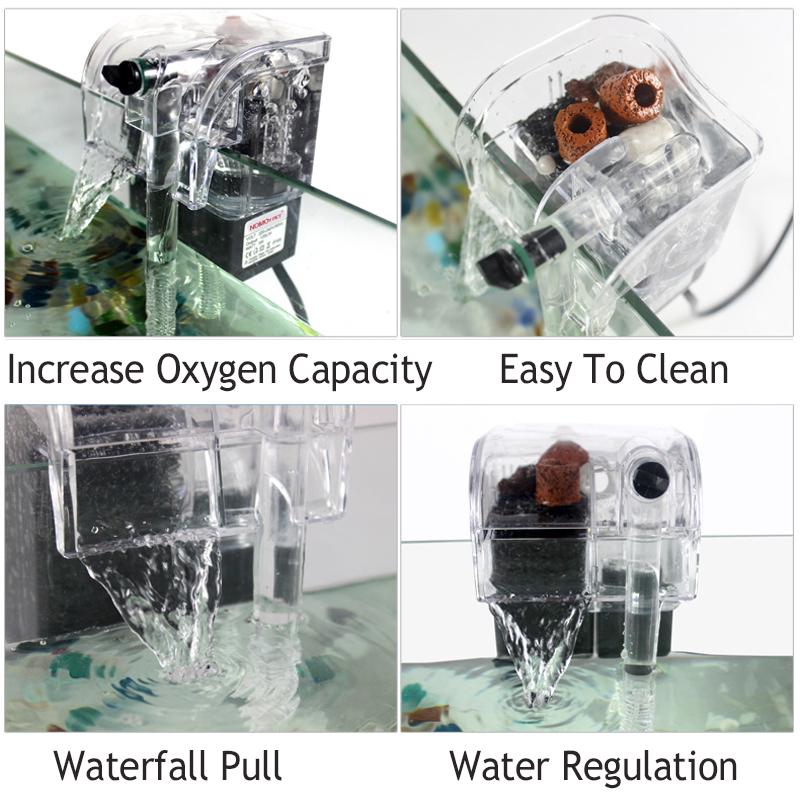 Buy 300L/ H Mute Mini Hanging Water Filter Waterfall Filter Adjustable ...