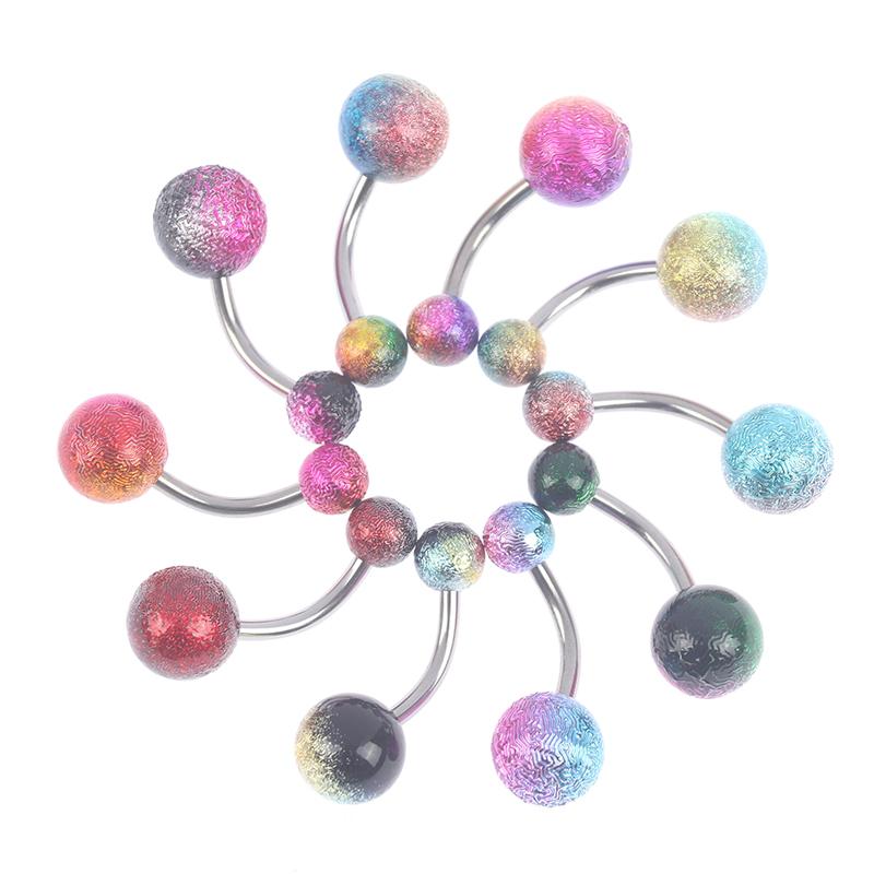 Buy 10Pcs Colorful Acrylic Sexy Ball Navel Piercings Belly Button Rings ...