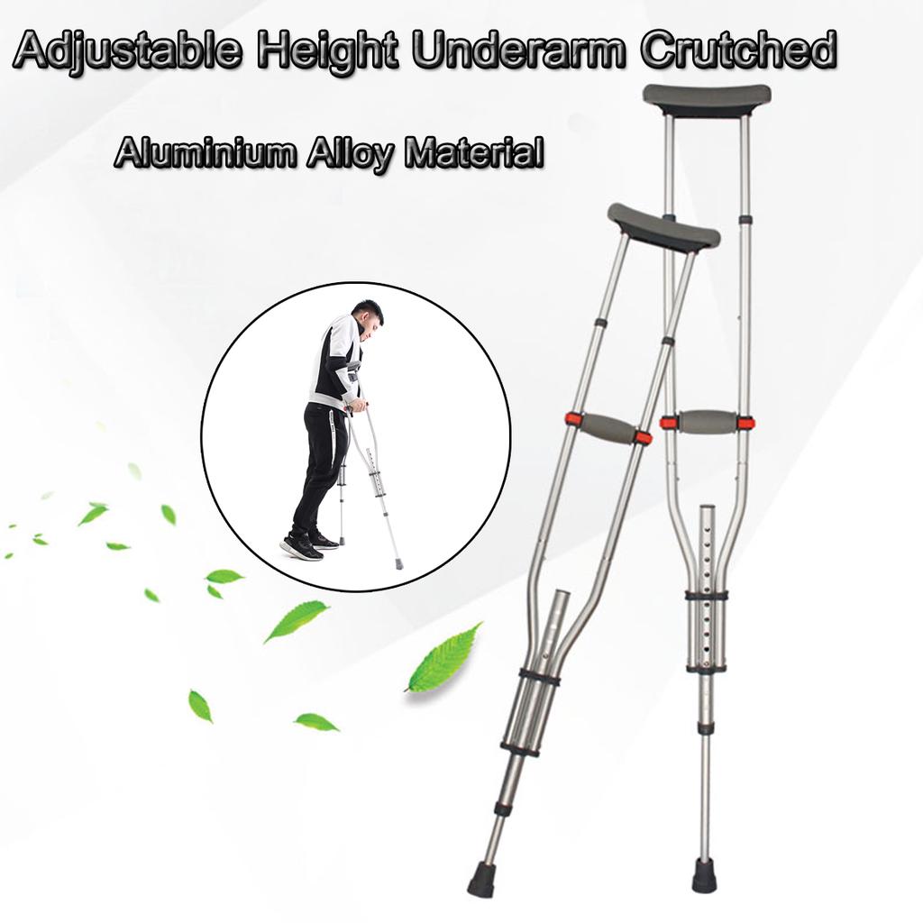 2Pcs Adjustable Height Multifunctional Underarm Crutched Aluminium ...