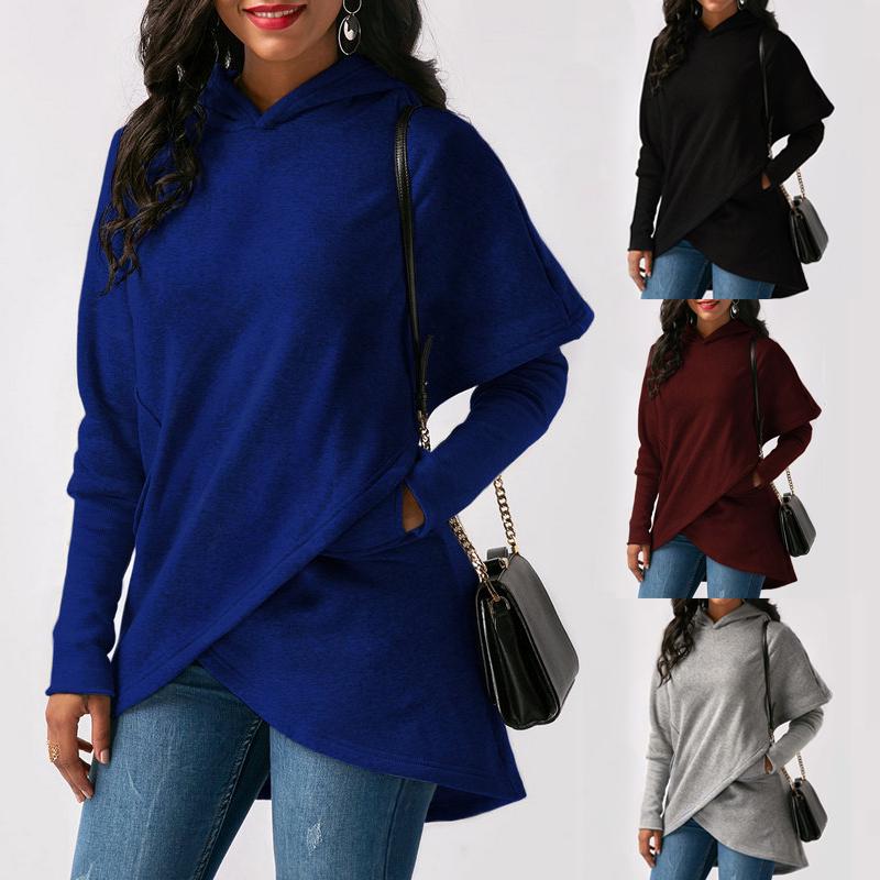 Women Fashion Comfortable Soft Solid Color Hoodies Sweater All-match ...