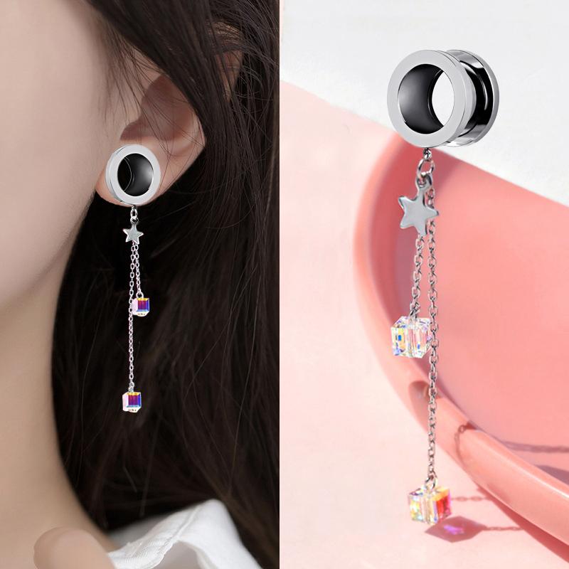 Buy 1Pc Crystal and Star Dangle Pendant Ear Tunnel Plugs and Gauges ...