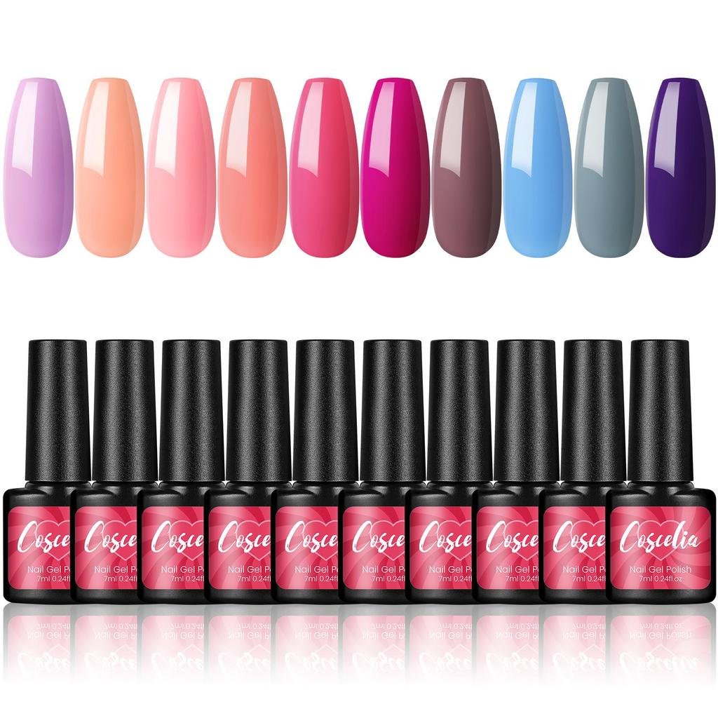 COSCELIA 7ml 10 Flaschen Nagelgelpolitur Soak Off UV Gel Lack Lack Nail ...
