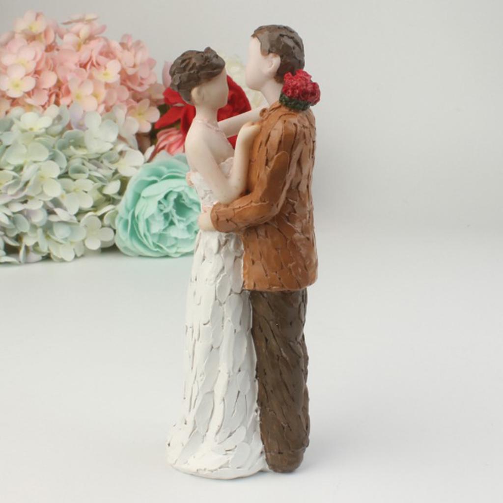 Wedding Cake Doll Resin Groom Bride Sweet Couple Figurine Stand Topper ...