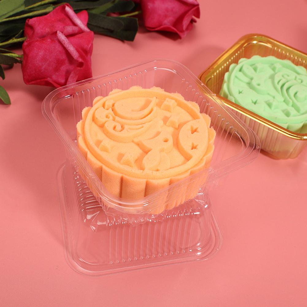 Buy 100Pcs Baking Plastic Container Yolk Egg Puff Pastry Mooncake Boxes ...