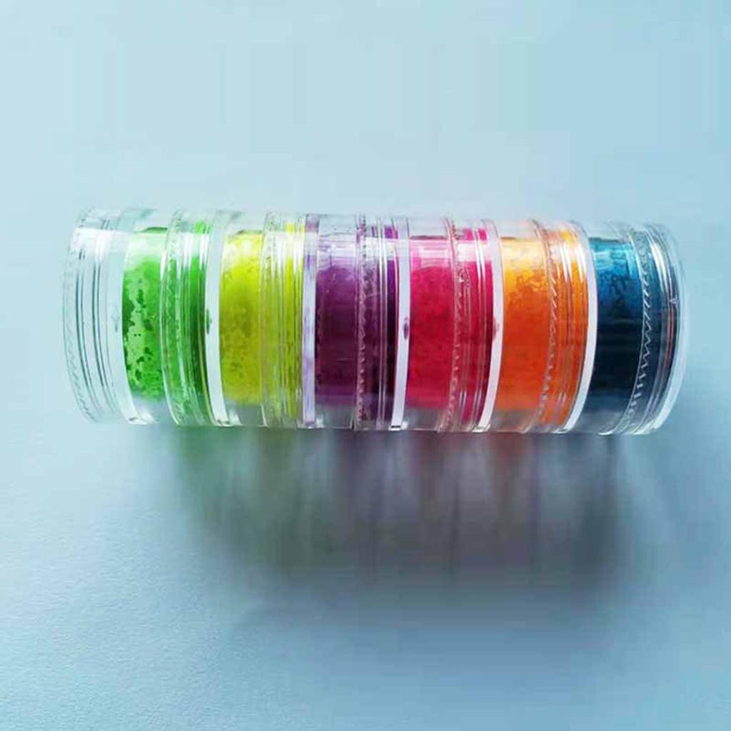 Buy Nail 6 Color Fluorescent Color Bright Nail Color Powder Set Painted ...