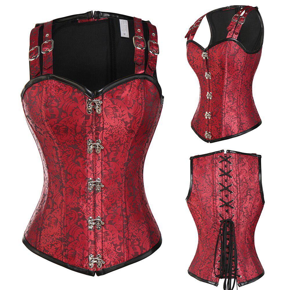 Buy Womens Bustiers & Corsets Overbust Gothic Corset Vest Lace Up ...