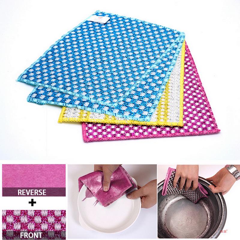 Household Dishcloth Reusable Absorbent Cleaning Cloth Towel for Kitchen ...