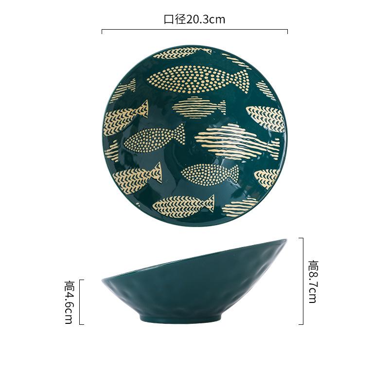 Buy Japanese ceramic 8 inch oblique mouth salad bowl at affordable ...