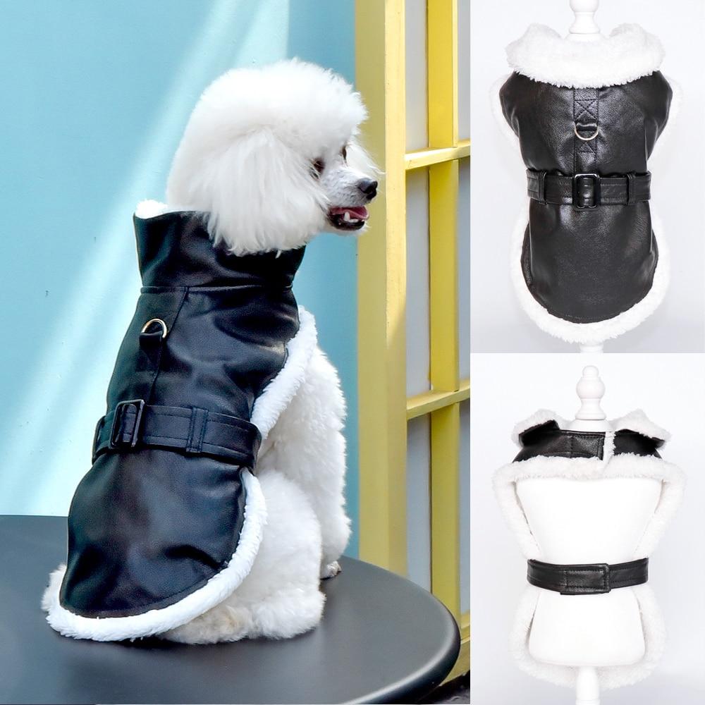 Pet Dog Clothes Winter Warm Dogs Jacket Waterproof Puppy Leather Coat ...