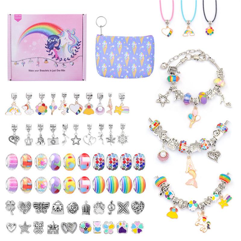Buy 64PCS Charm Bracelet Making Kit, DIY Charm Bracelets Beads for ...