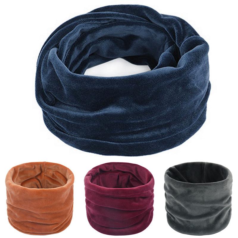 1PC Unisex Thick Elastic Scarf Cotton Scarves Gold Velvet Neck Warmer ...
