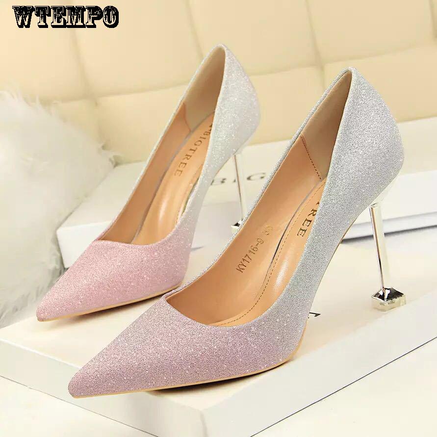 Buy Pointed Stiletto Heels Banquet Dress Shoes Women Fashion Wild Women ...