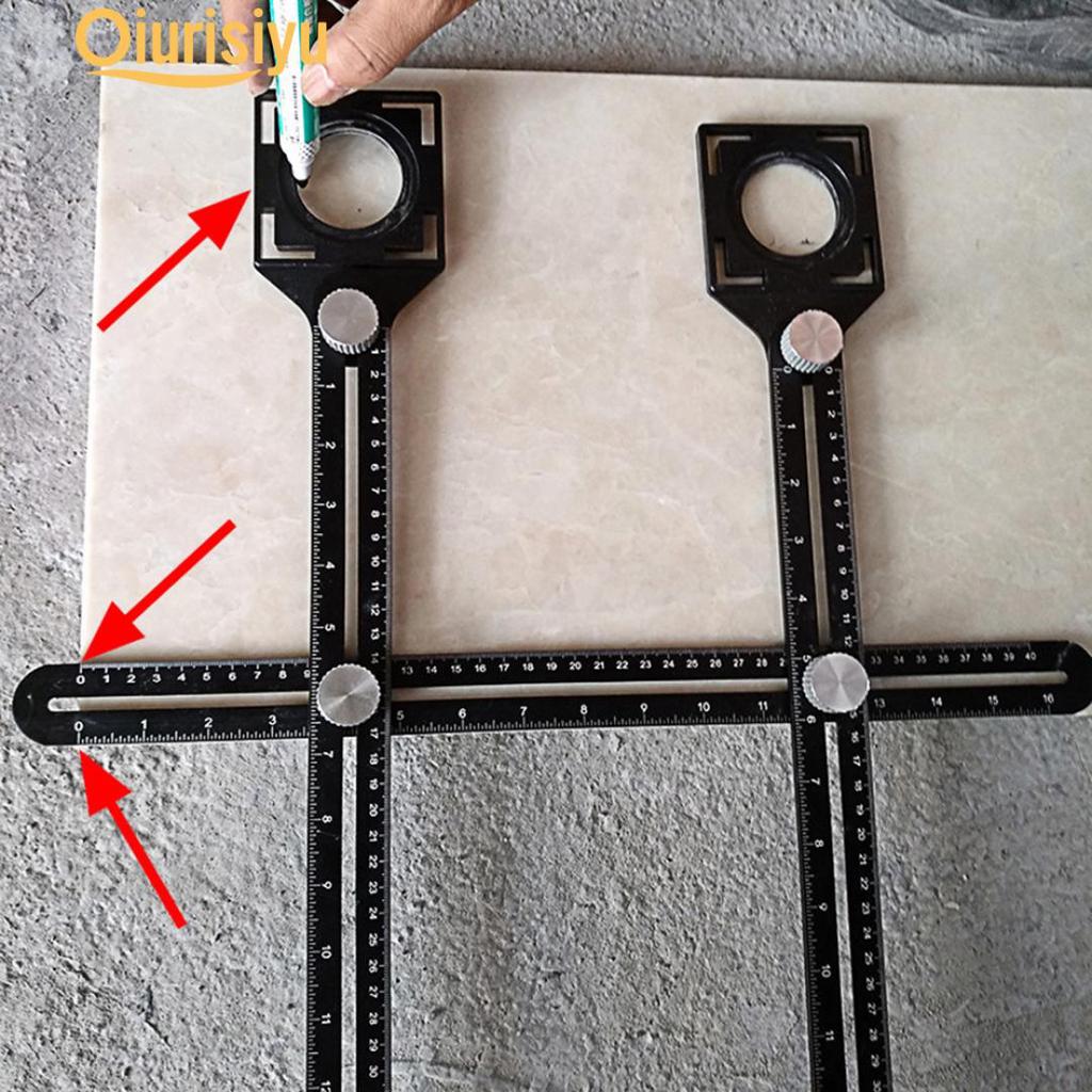 Buy Durable Folding Ruler Tile Glass Hole Locator Perforated Tiling ...