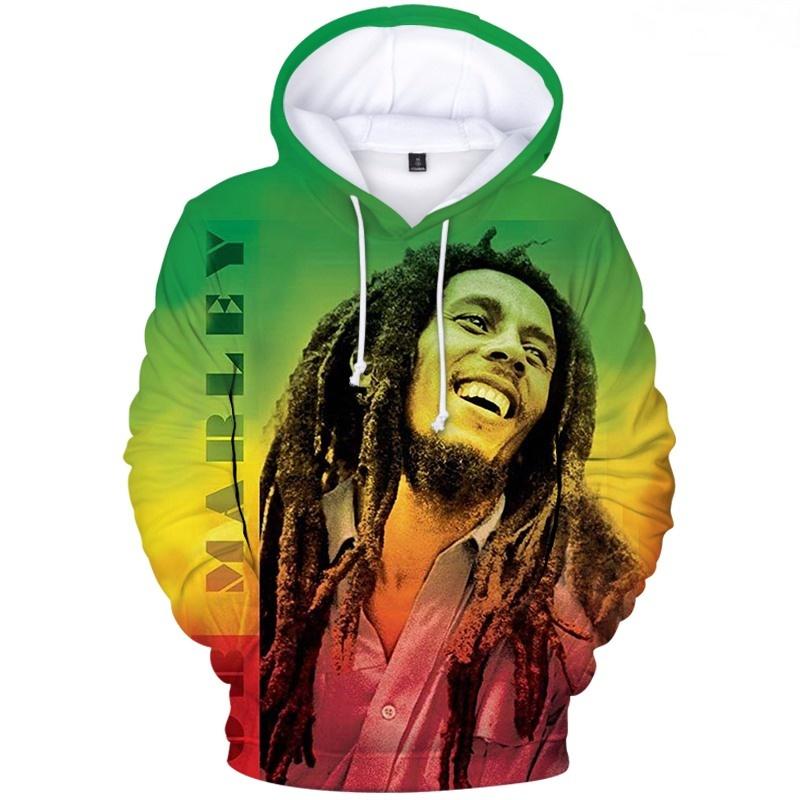 Buy Men Hoodie Sweatshirts Hip Hop Bob Marley 2021 Streetwear Men 'S ...