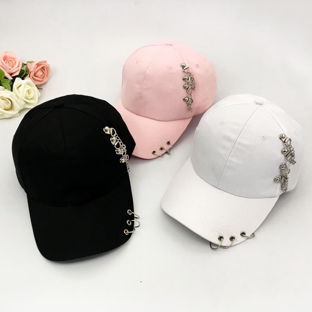 Buy Chain Baseball Cap Adjustable Punk Outdoor Sports Ring Caps ...