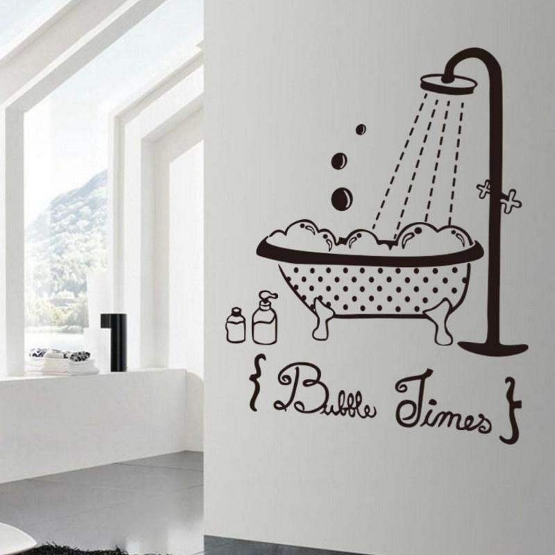 Buy Shower Wall Stickers Bathroom Glass Door Stickers Cute Children ...