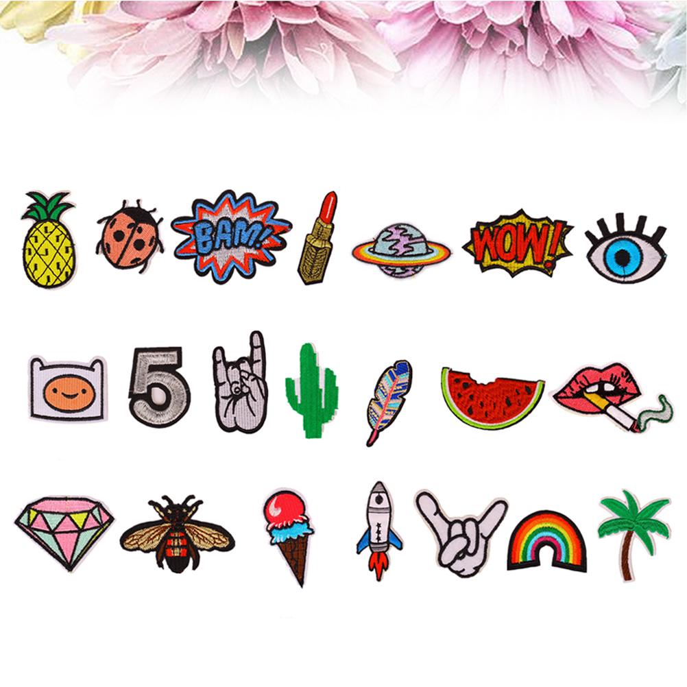 Buy A Set of 21PCS Clothes Patches Lovely Embroidery Lovely Small ...