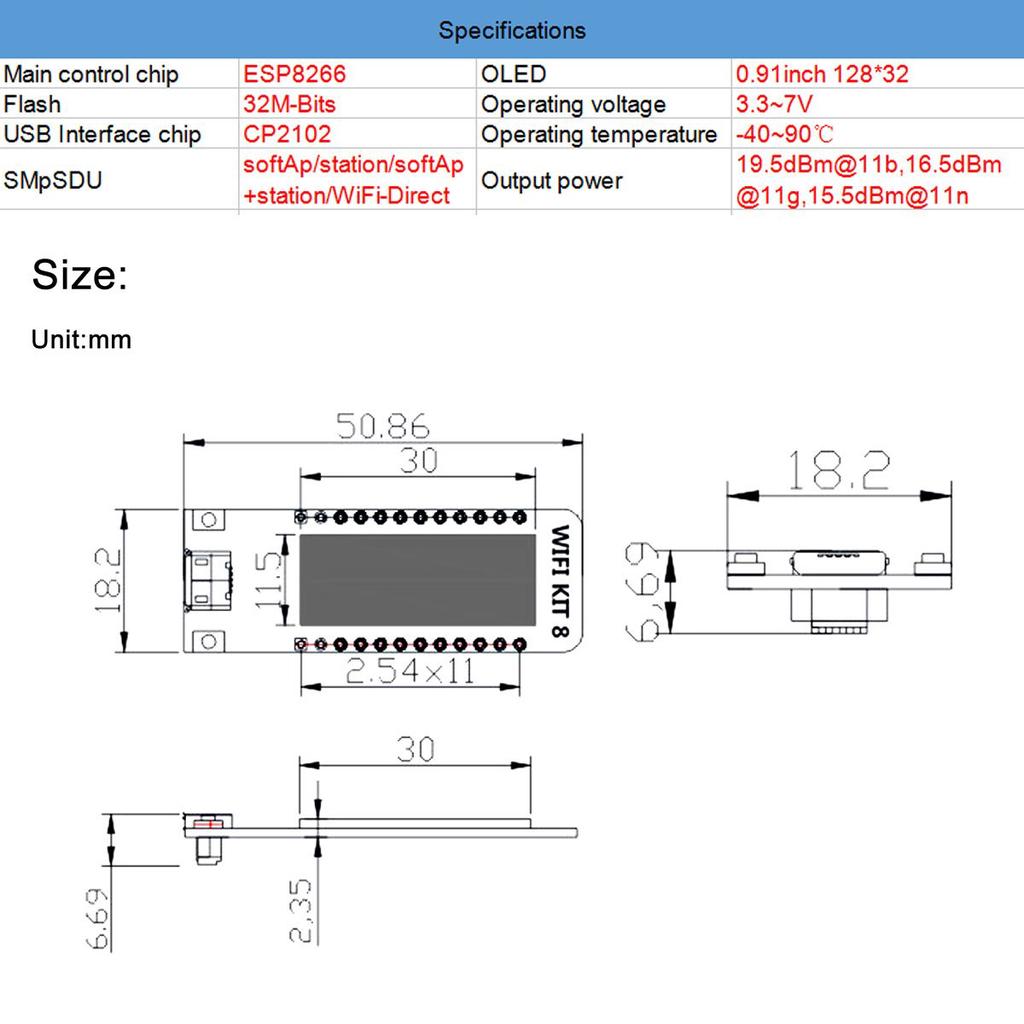 Buy Esp8266 Oled Wifi Development Board 0 91 Inch Display Cp2102