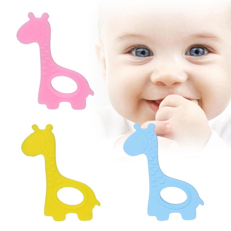Baby Infant teethers Giraffe Teether Soft Silicone DIY Kid Giraffe ...