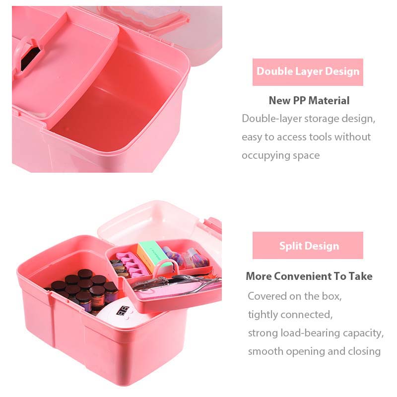 Buy 1PC Large Nail Storage Box Portable Desktop Storage Box Nail Polish ...