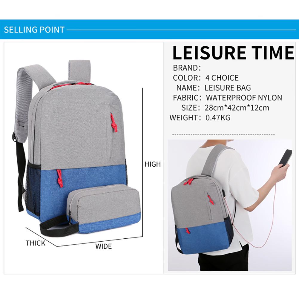 Buy Data Cable Backpack USB Charging Backpack Laptop Bag Travel Leisure ...