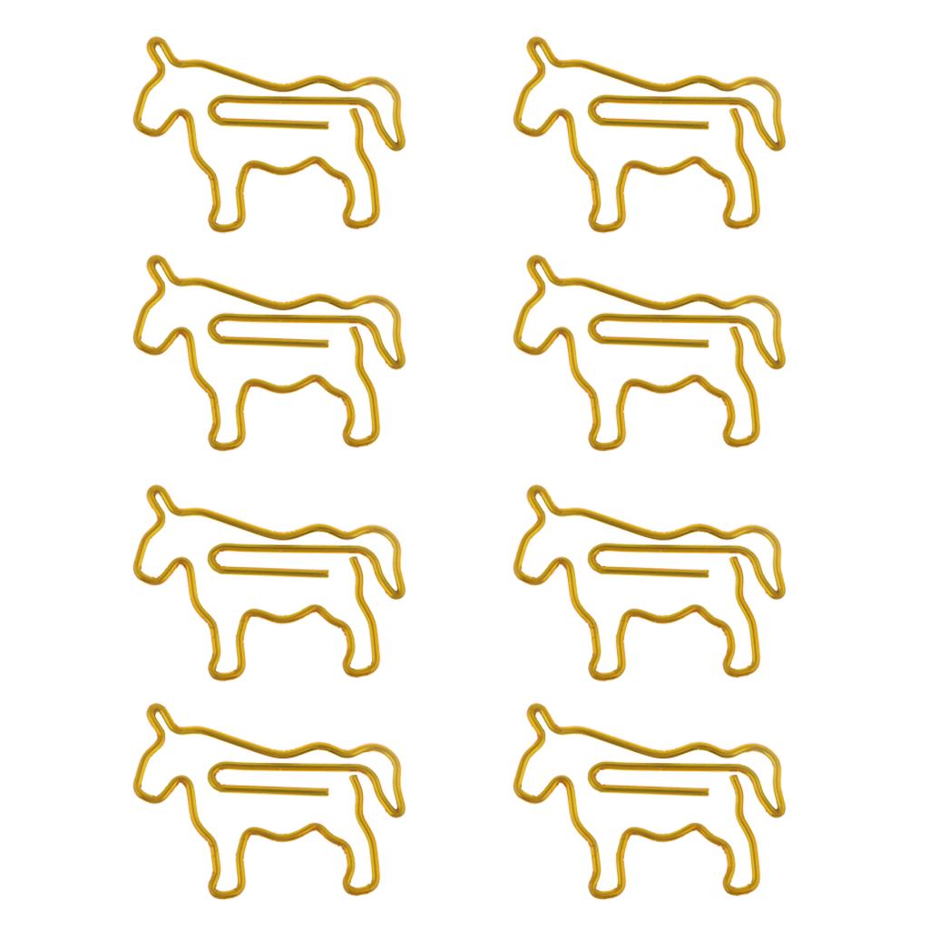 Buy 8 Pieces Metal Horse Shape Paper Clips Office Bookmarks Stationery ...