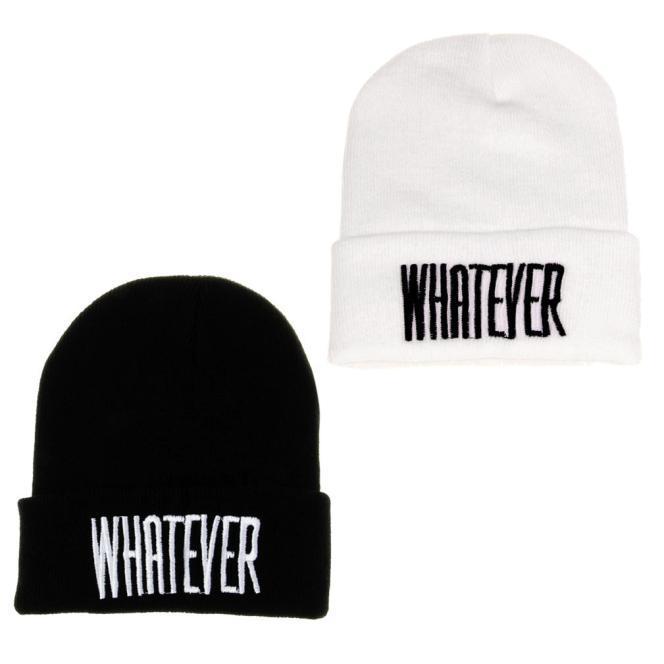 Buy Winter Black Whatever Beanie Hat And Snapback Men And Women Cap at ...